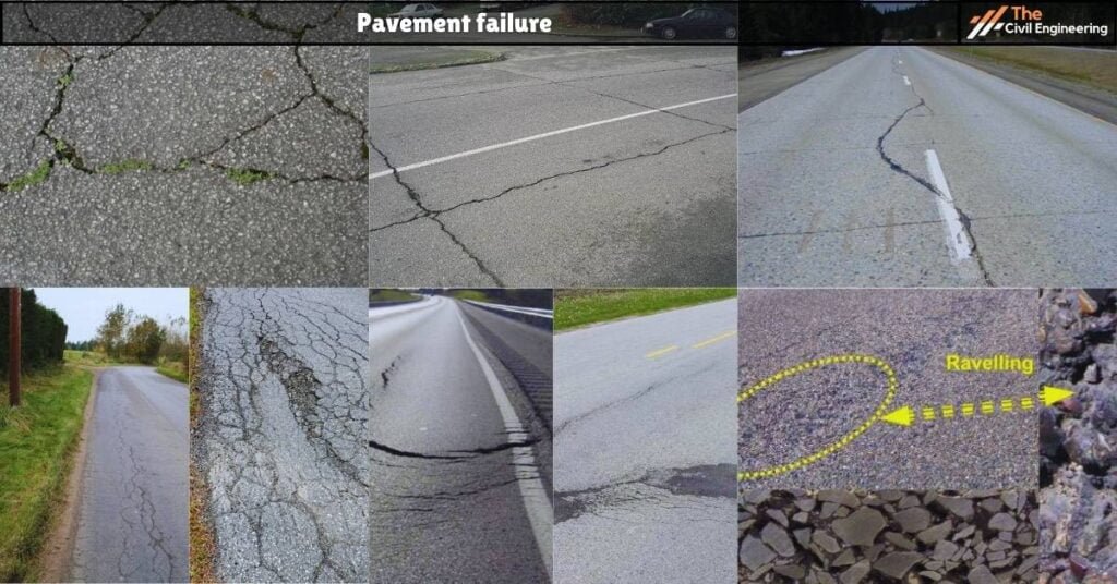 6 Types of Pavement Failure: Cracking, Pot Holes, Depressions, Rutting ...